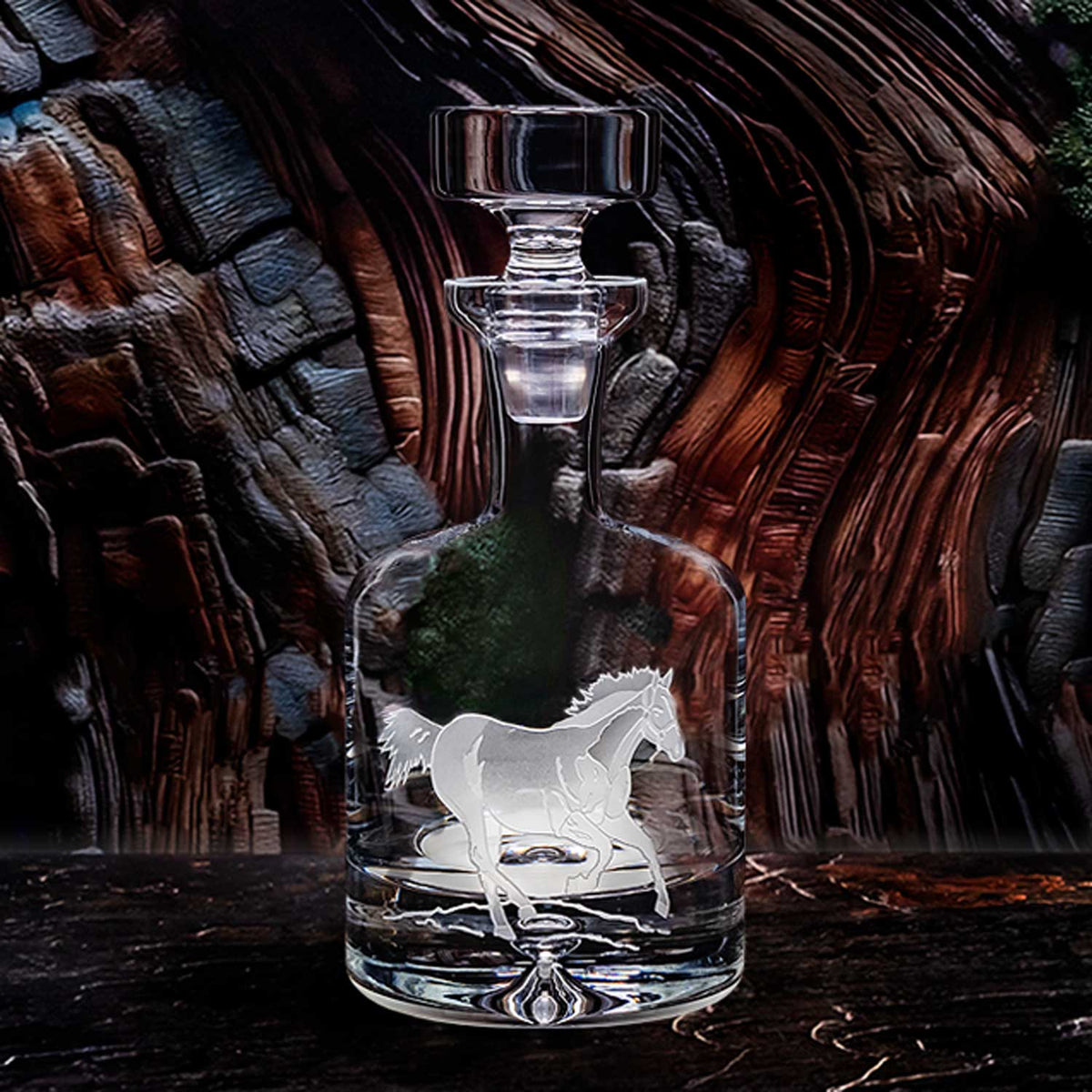 Quarter Horse Etched Crystal Decanter – Indian Traders (L7 Enterprises)