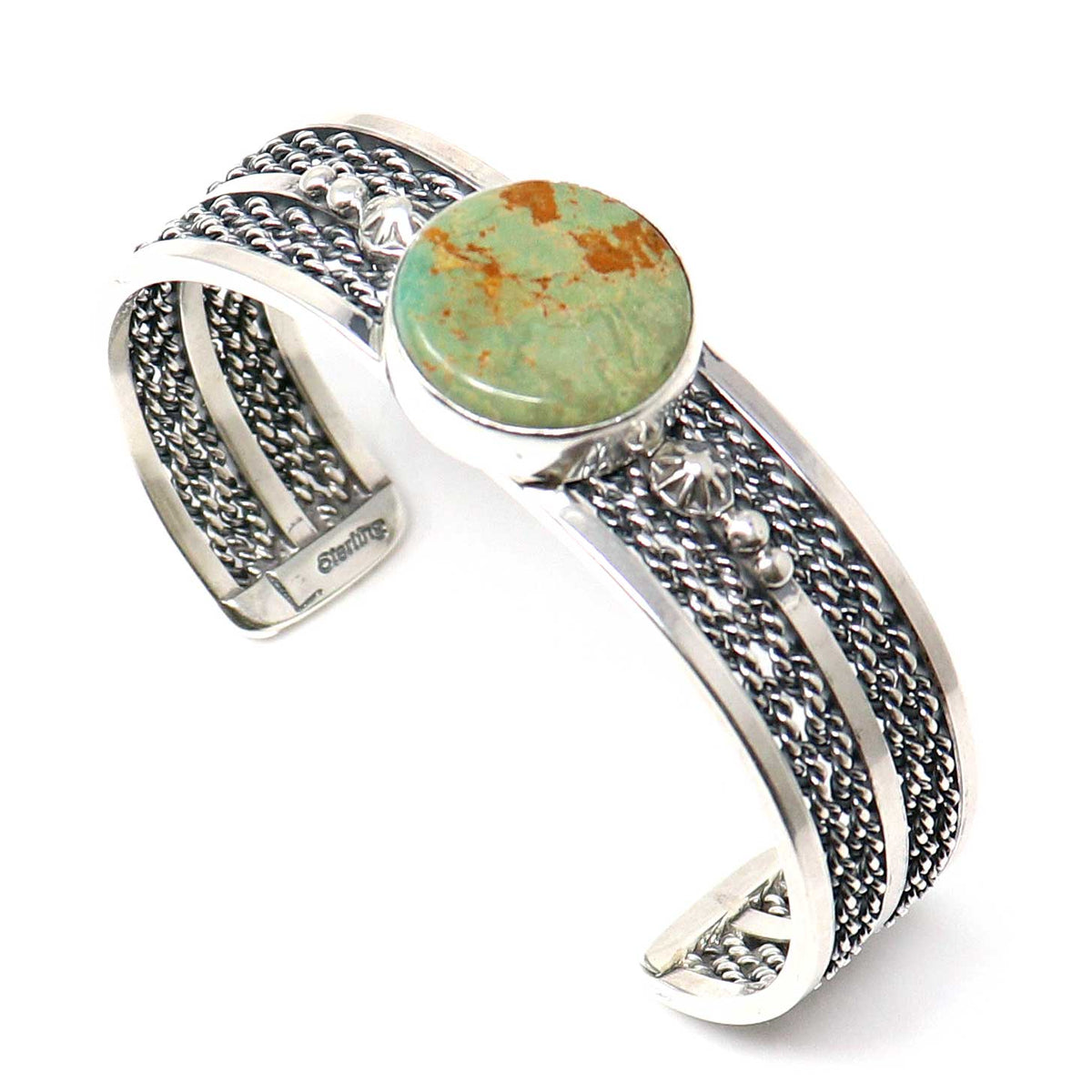 Navaho Royston Turquoise & Silver Bracelet – Indian Traders (L7 ...