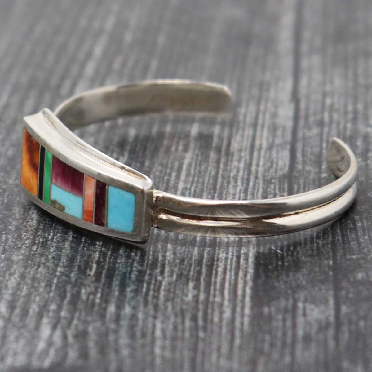 Multi Stone Inlay Silver Bracelet – Indian Traders (L7 Enterprises)