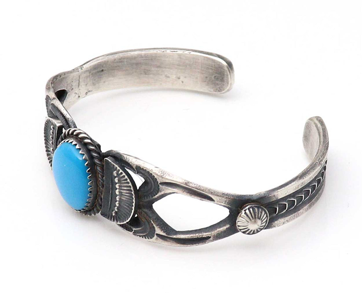 Sterling Silver Bracelet With Single Turquoise Setting by Billah ...