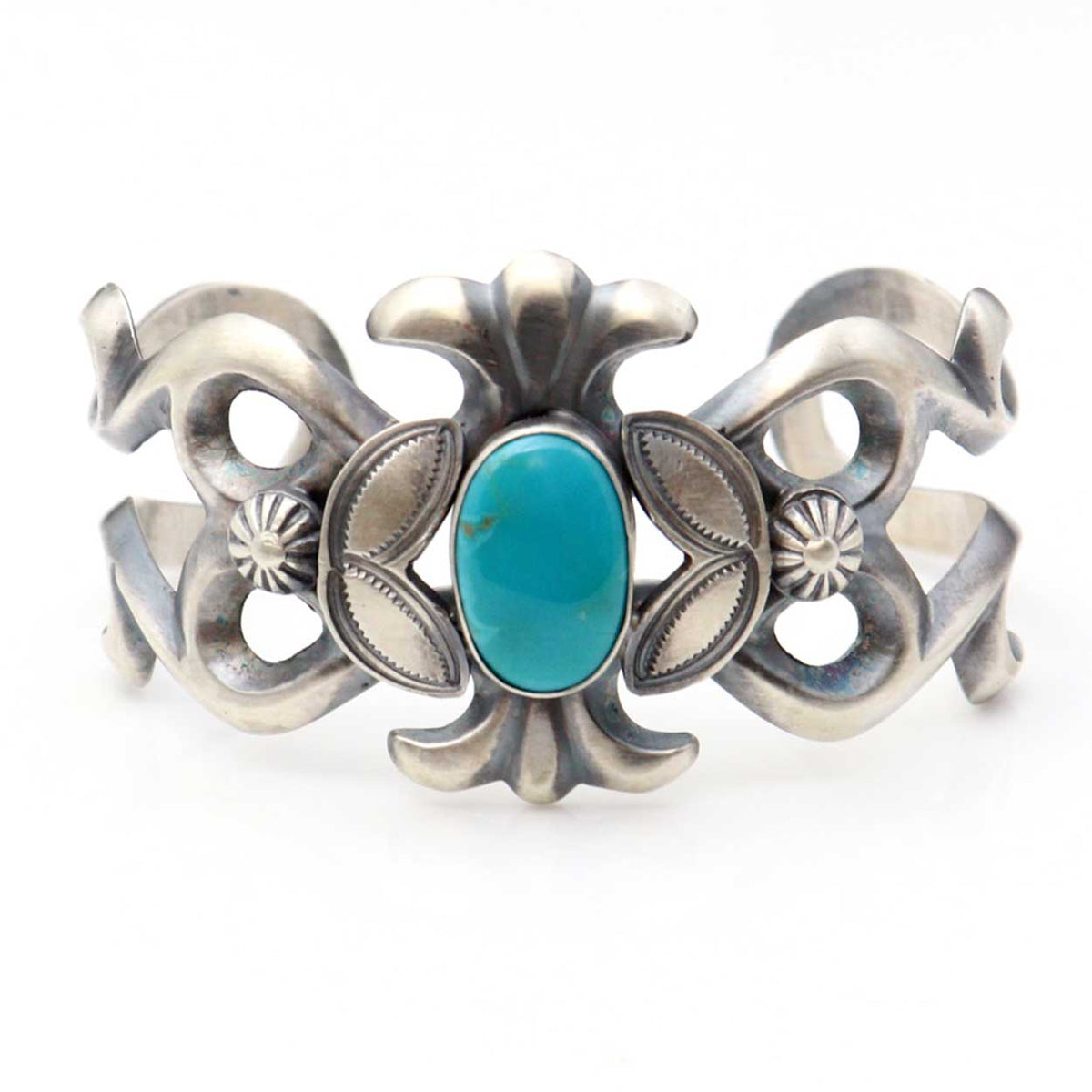 Cast Turquoise & Silver Bracelet by Henry Morgan – Indian Traders (L7 ...