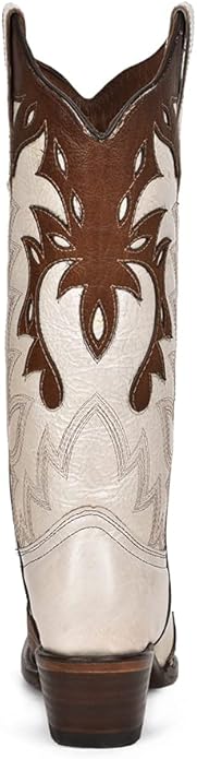 Circle G by Corral Pearl White/Cognac Overlay Women's Snip Toe Western ...