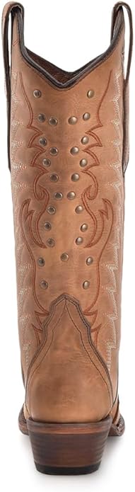 Circle G Boots Women's Embroidery Studs Snip Toe Sand By Coral (L6119 ...