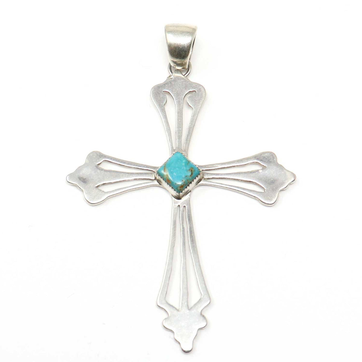 Turquoise and Sterling Silver Cross – Indian Traders (L7 Enterprises)