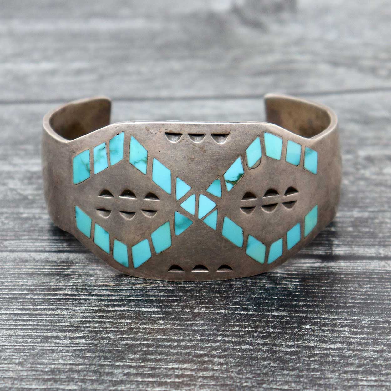 Circa 1960's Turquoise Zuni Inlay Bracelet – Indian Traders (L7 ...