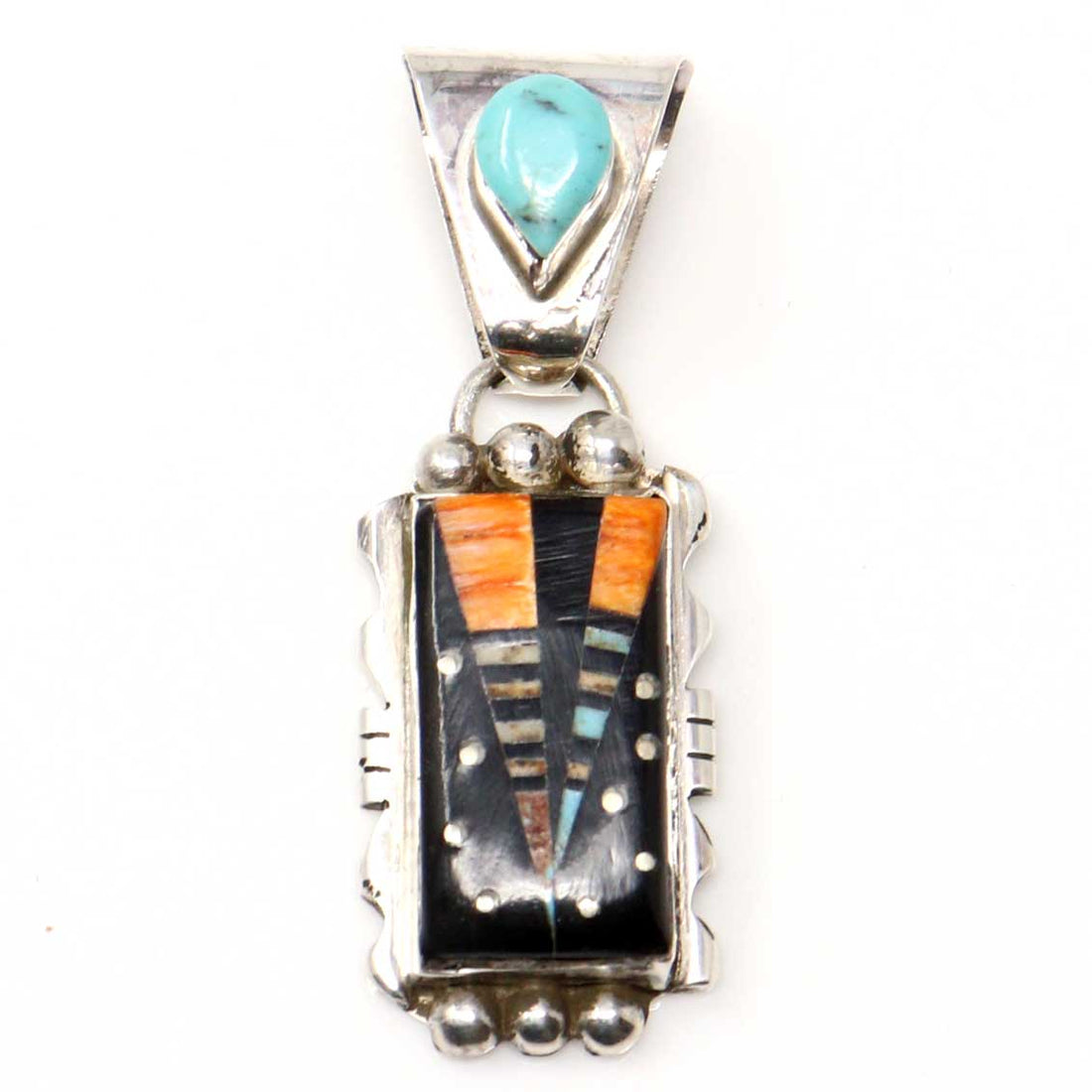 Sterling Silver Inlay Pendant by Ray Jack – Indian Traders (L7 Enterprises)