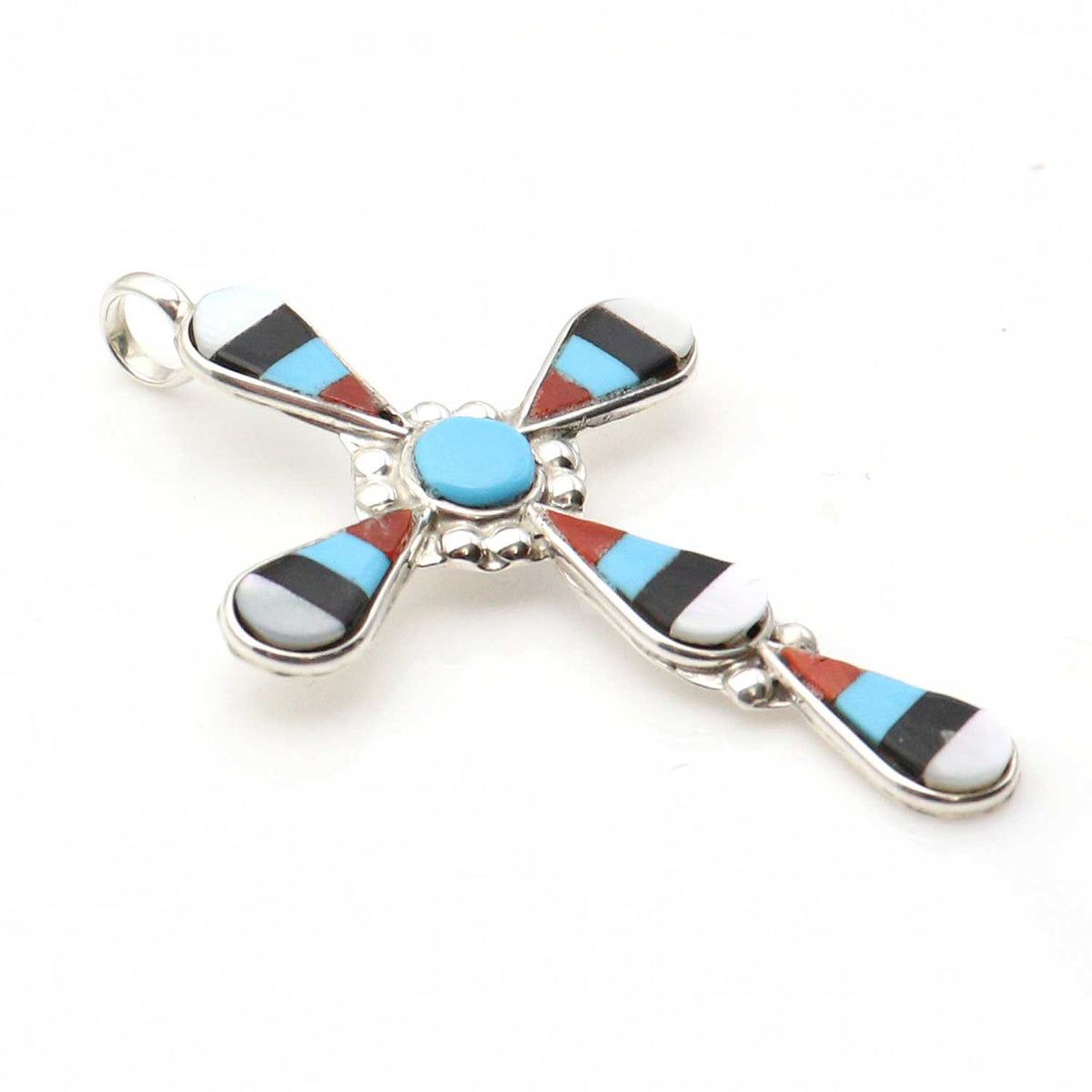Multi Color Silver Cross by Floenda Lonasee – Indian Traders (L7 ...